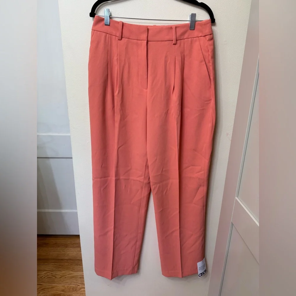 ASOS | Pants & Jumpsuits | Nwt Asos 8 Coral Wide Leg Pants High Waist ...